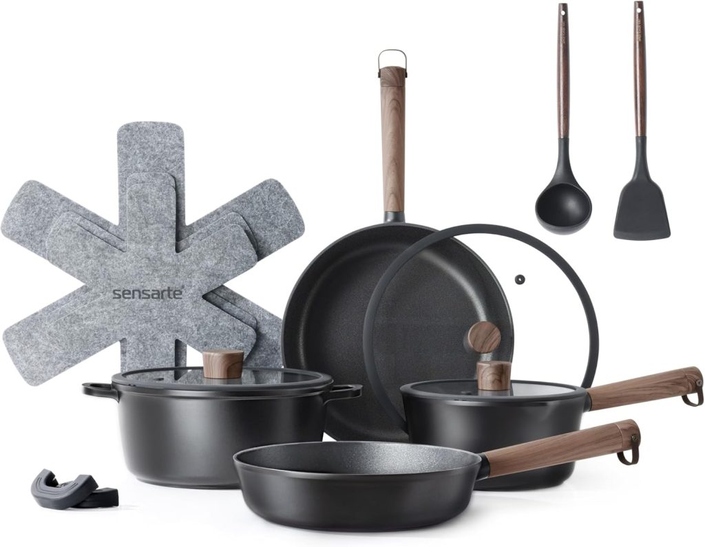 SENSARTE Pots and Pans Set Nonstick Cookware Set Review! - kitchen Bap