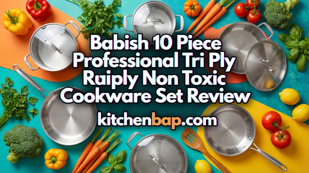 Babish 10 Piece Professional Tri Ply Non Toxic Pots and Pans Cookware ...