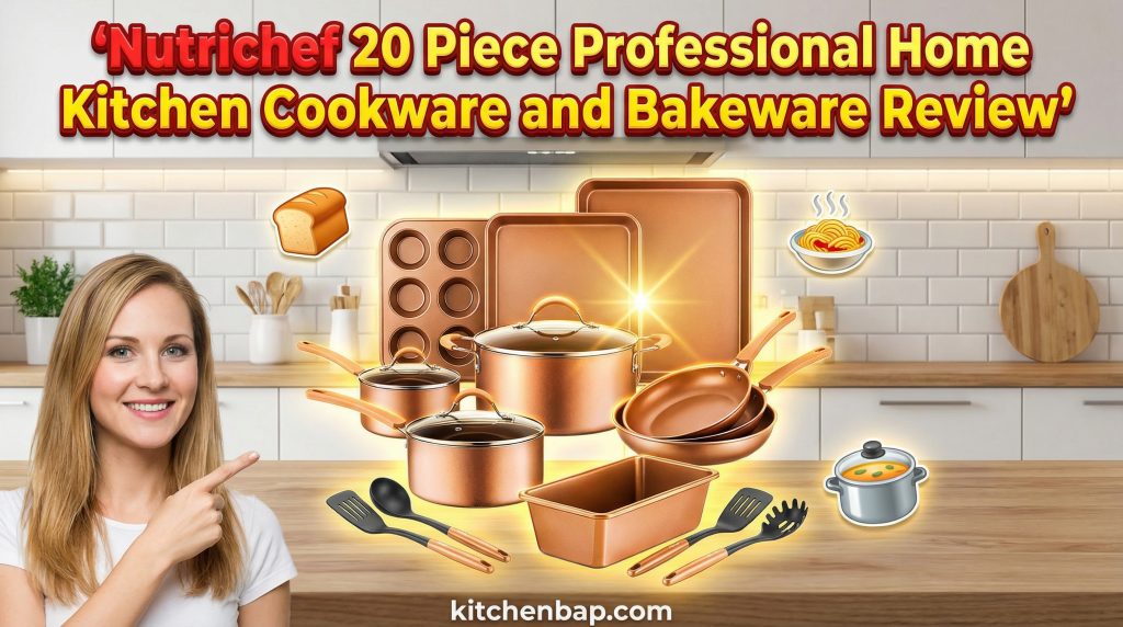 Nutrichef 20 Piece Professional Home Kitchen Cookware and Bakeware ...