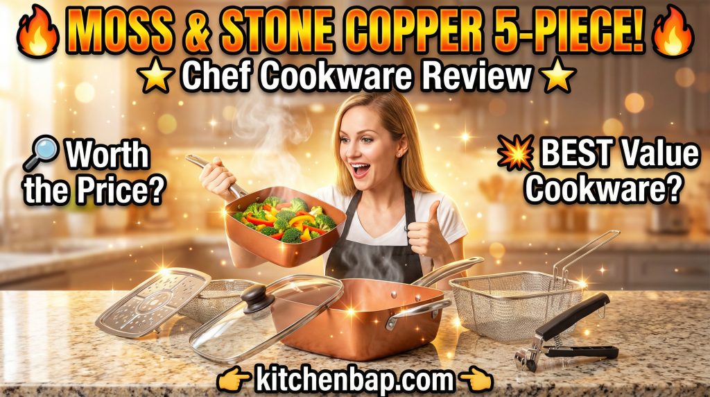 Moss & Stone Copper 5 Piece Set Chef Cookware Review: Premium ...